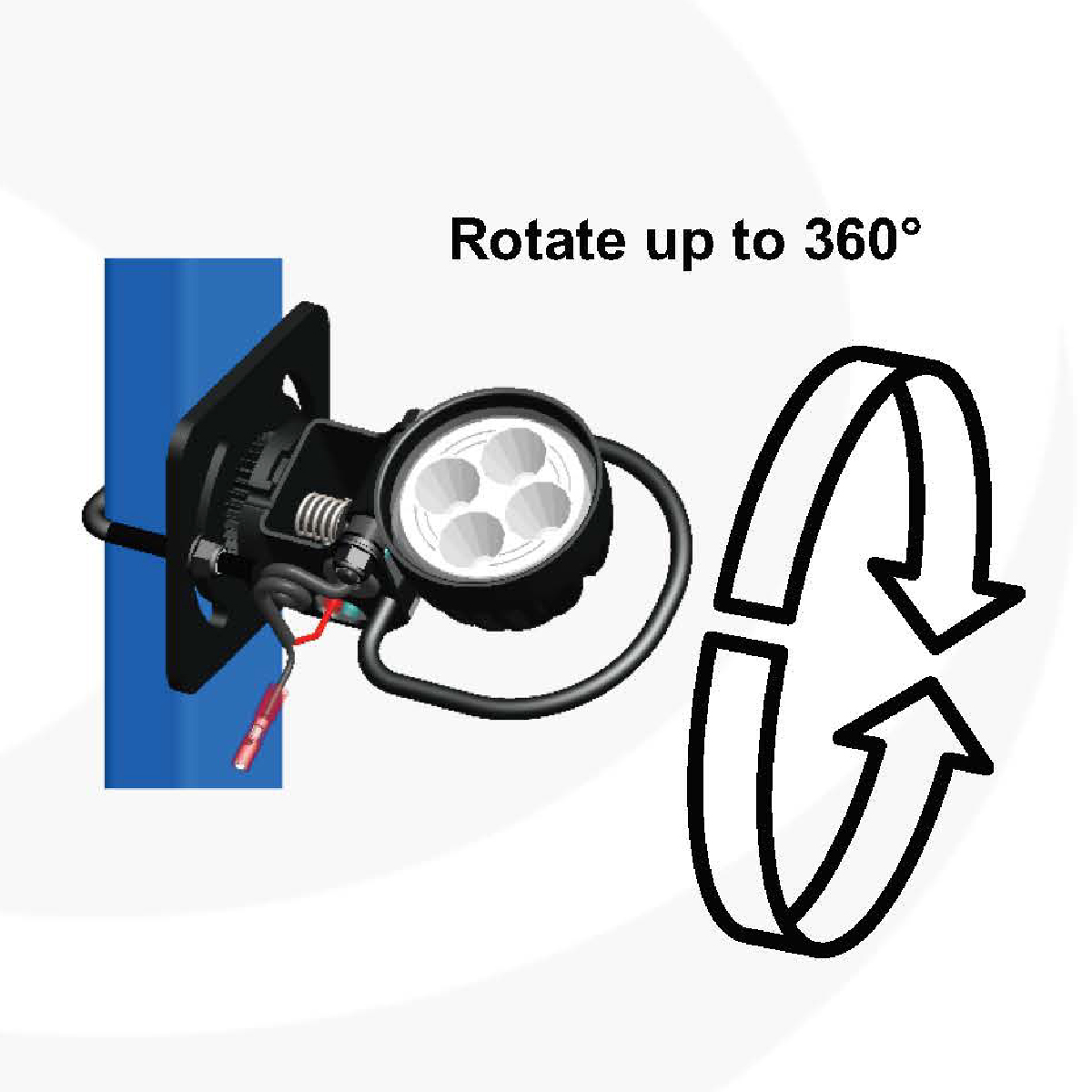 Square/Rectangular ROPS-Mount Directional Work Lights - Curtis Cab Direct